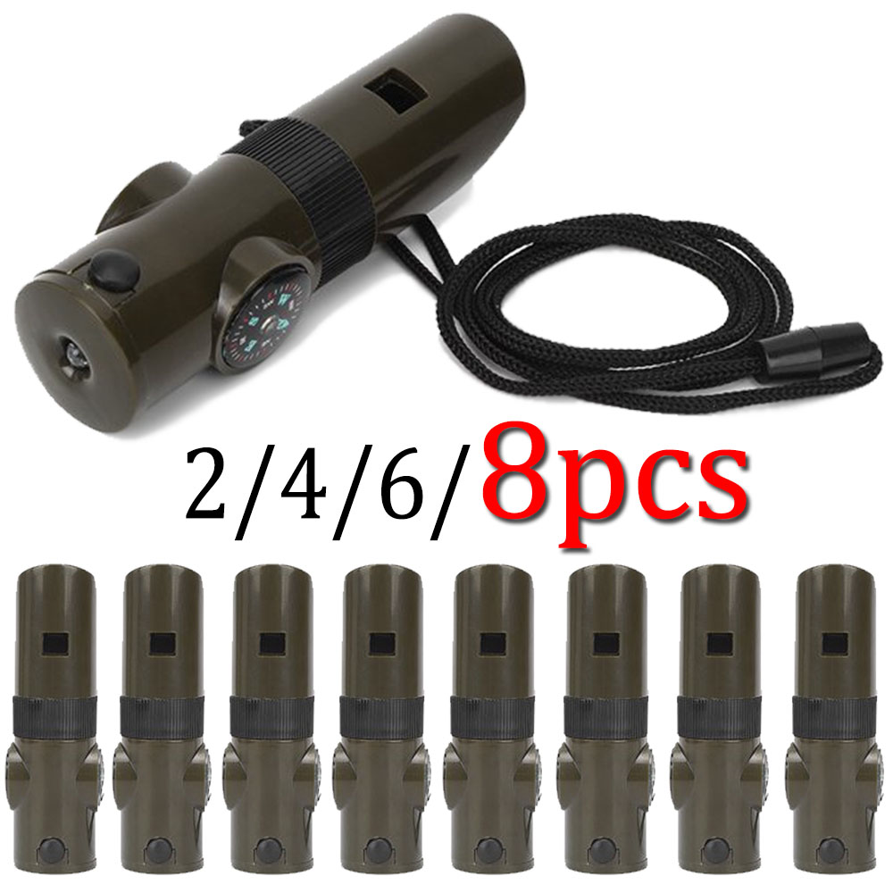 6PCS Outdoor Whistle Tool, 7 In 3 ABS Military Green Lightweight ...
