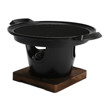 Small Tabletop Grill, Smokeless Aluminum Alloy Portable Black Tabletop ...