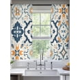 Ethnic Plaid Semi Sheer Curtains 72 Inch Length 2 Panels Set, Modern ...