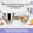 Kitchen in the box 10 Speeds Stand Mixer with 4.5QT+5QT Two Bowls, 450W ...
