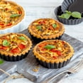 Laxinis World 4 Quiche Pans with Removable Bottom, Non-stick, Fluted ...