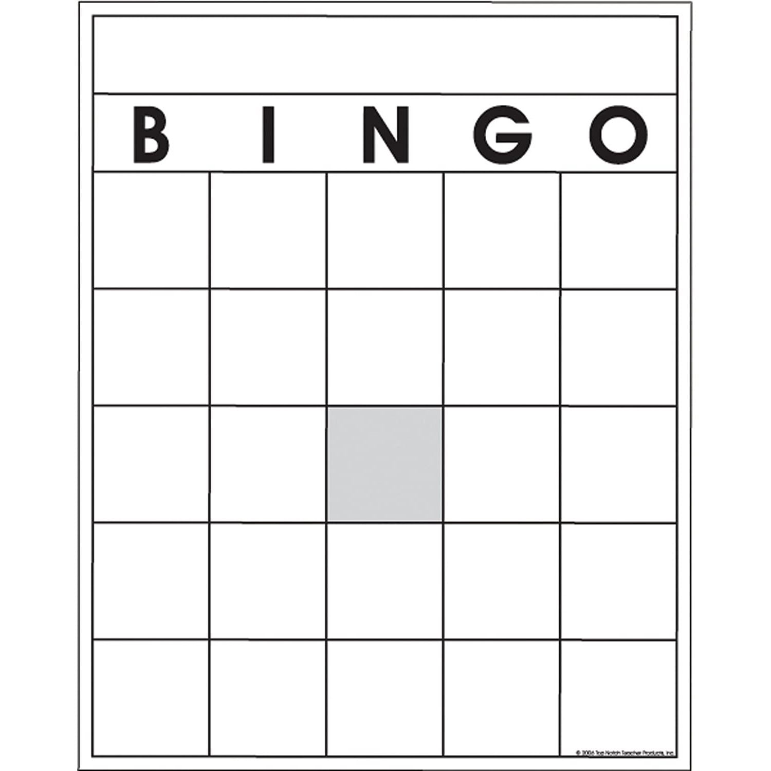 Blank Bingo Cards Word