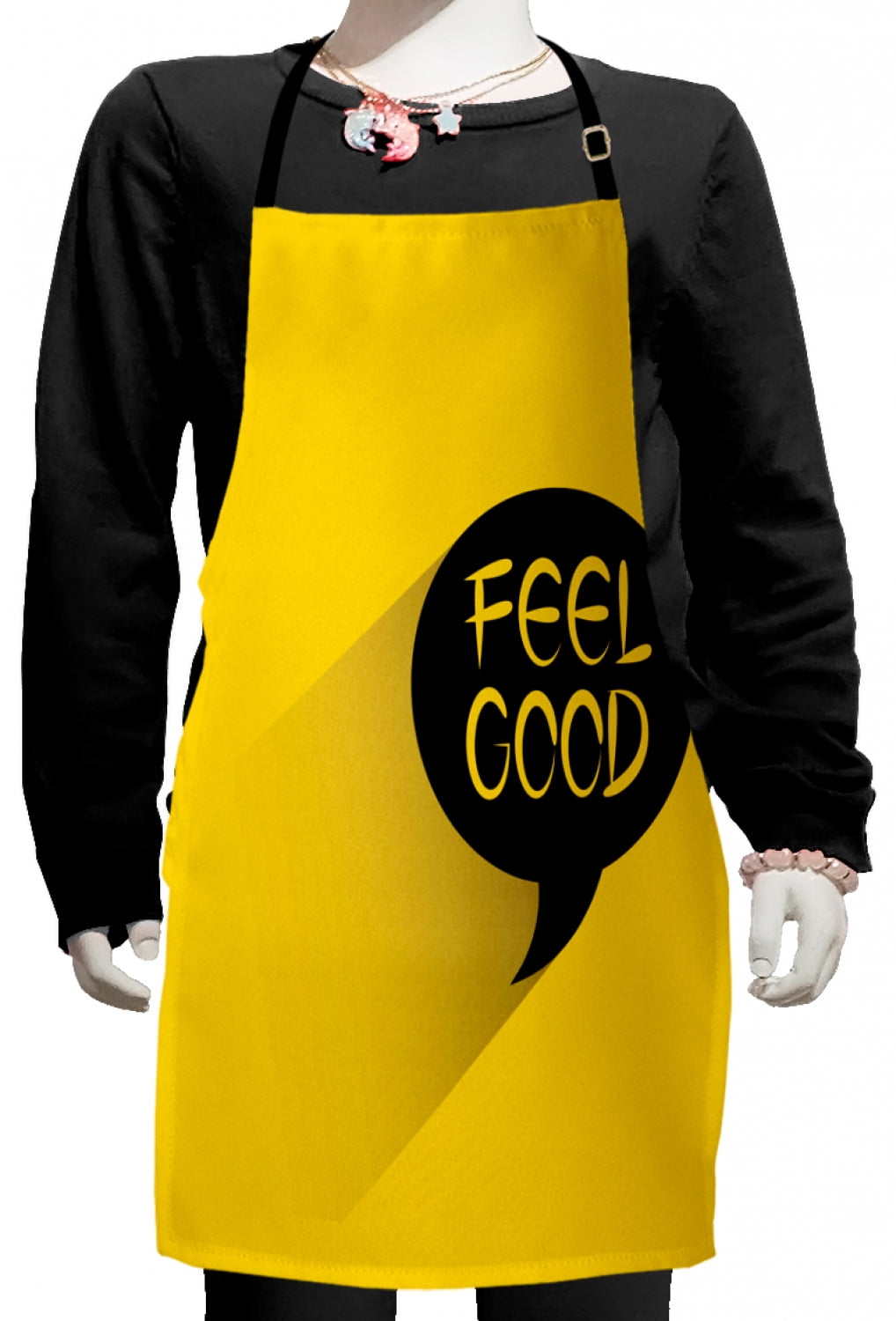 Saying Kids Apron, Words Lettering in a Speech Bubble on a Yellow Color ...