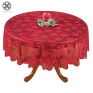 DII Christmas Star Print Tablecloth 70 Round, 100% Cotton - Walmart.com