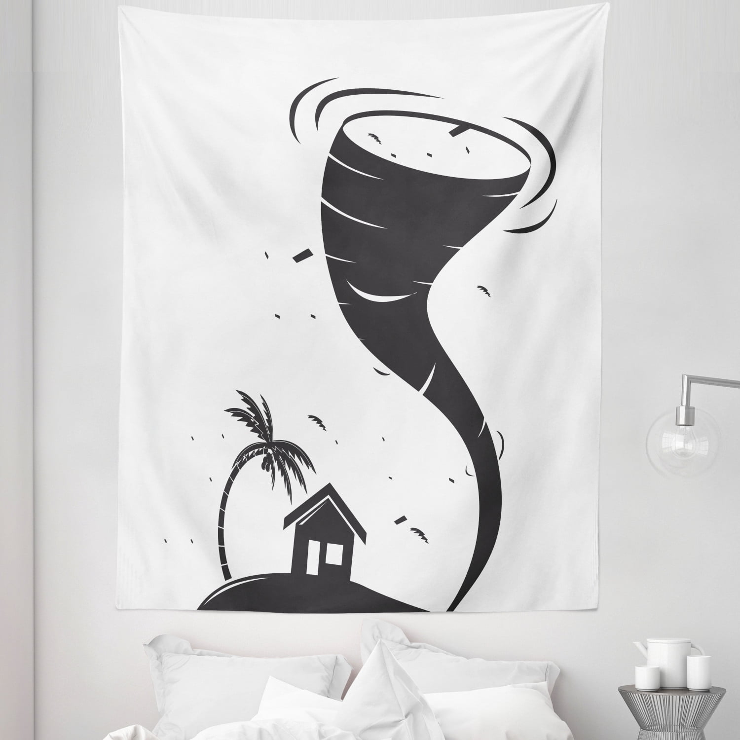 Tornado Tapestry, Hurricane Crashing the Little House Palm Tree ...