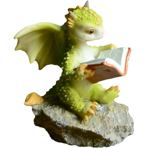 Baby Dragon Statue Resin Ornament, Mini Collectible Fantasy Figurine ...