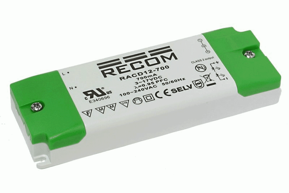Recom 17V 12W AC/DC LED Power Supply RACD12-700 - Walmart.com