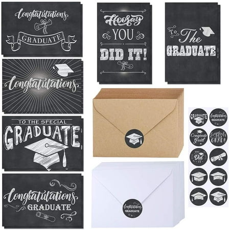 150 Sets Graduation Congratulations Cards with Envelops Stickers Bulk ...