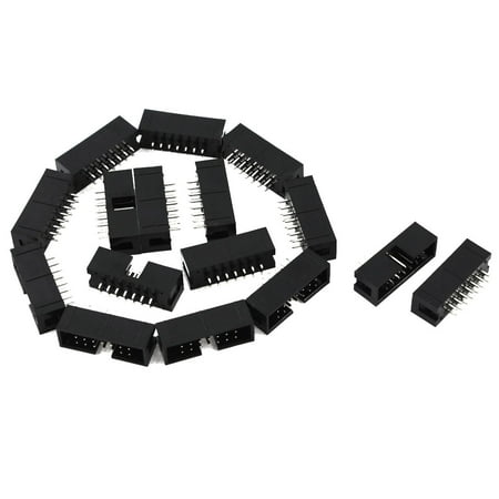 16 Pcs Dual Row Straight 14 Pin 2.54mm Male Header Socket Strip PCB ...