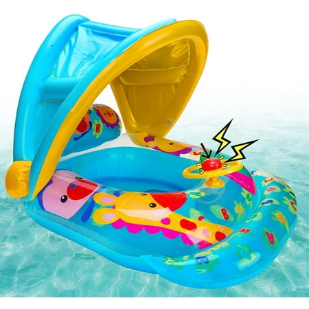 Baby Pool Floats with Removable Canopy Summer Toddlers Outdoor Toys ...