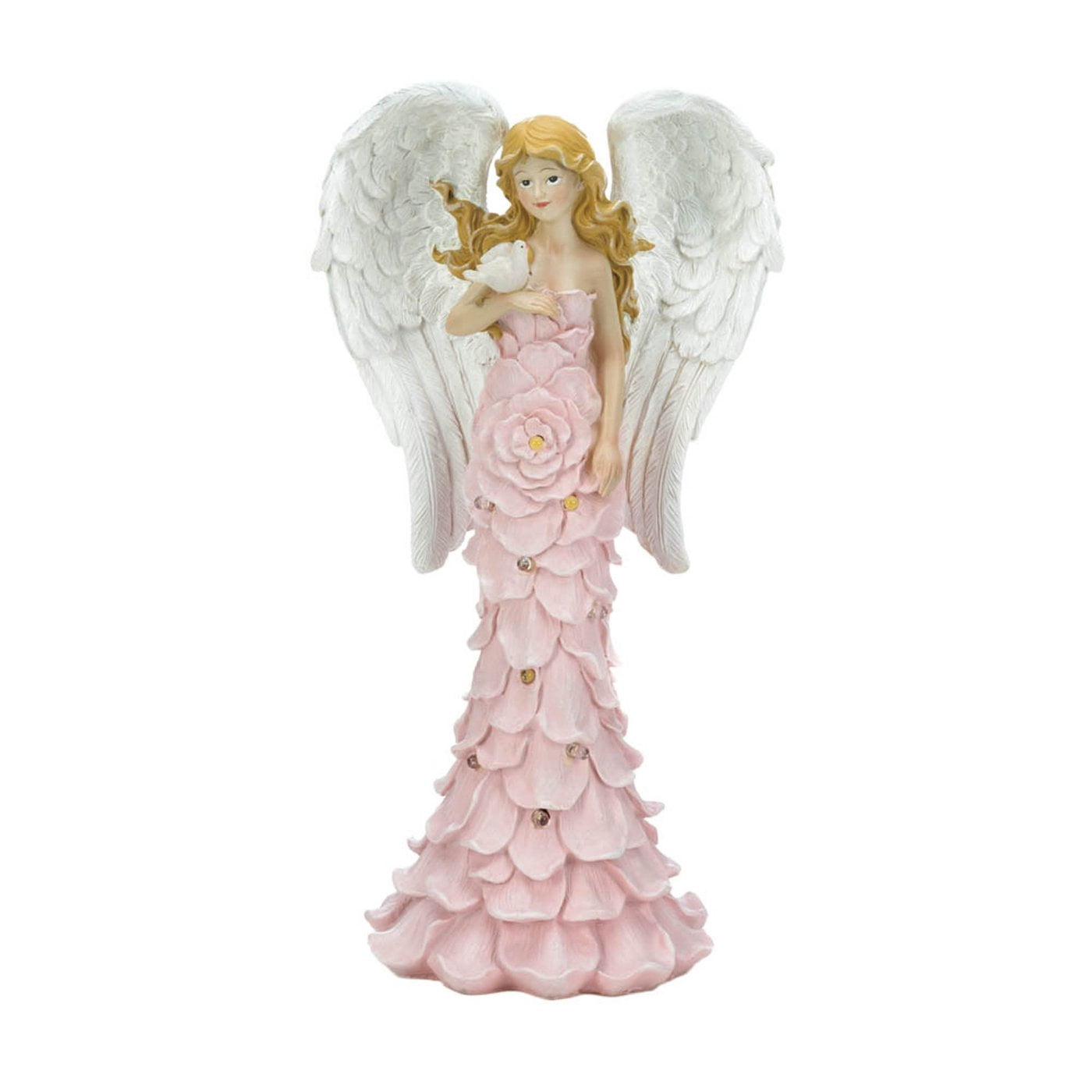 SOLAR POWERED PINK ROSE ANGEL STATUE - Walmart.com