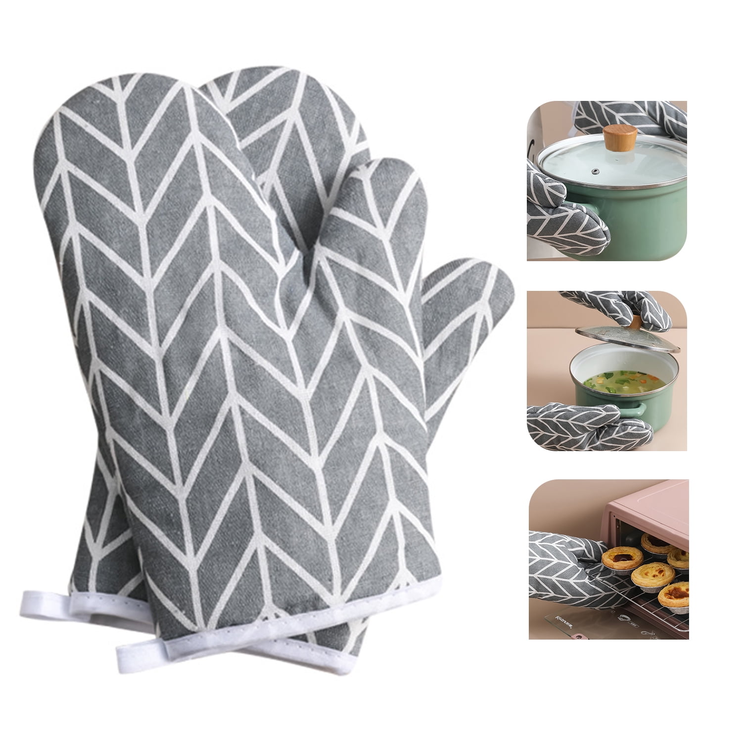 Oven Mitts, Oven Gloves - Heat Resistant & Slip Resistant - Oven Mits ...