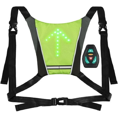 Cycling Vest USB Rechargeable Reflective Bike Backpack with LED ...