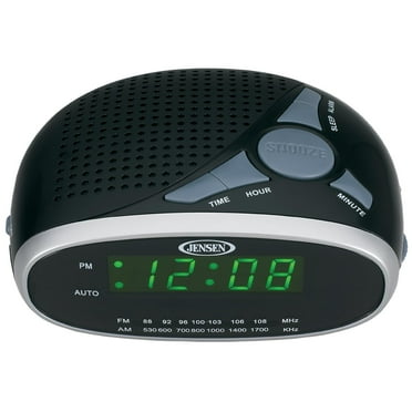 Jensen LED Alarm Clocks, JCR-175 in Black color - Walmart.com
