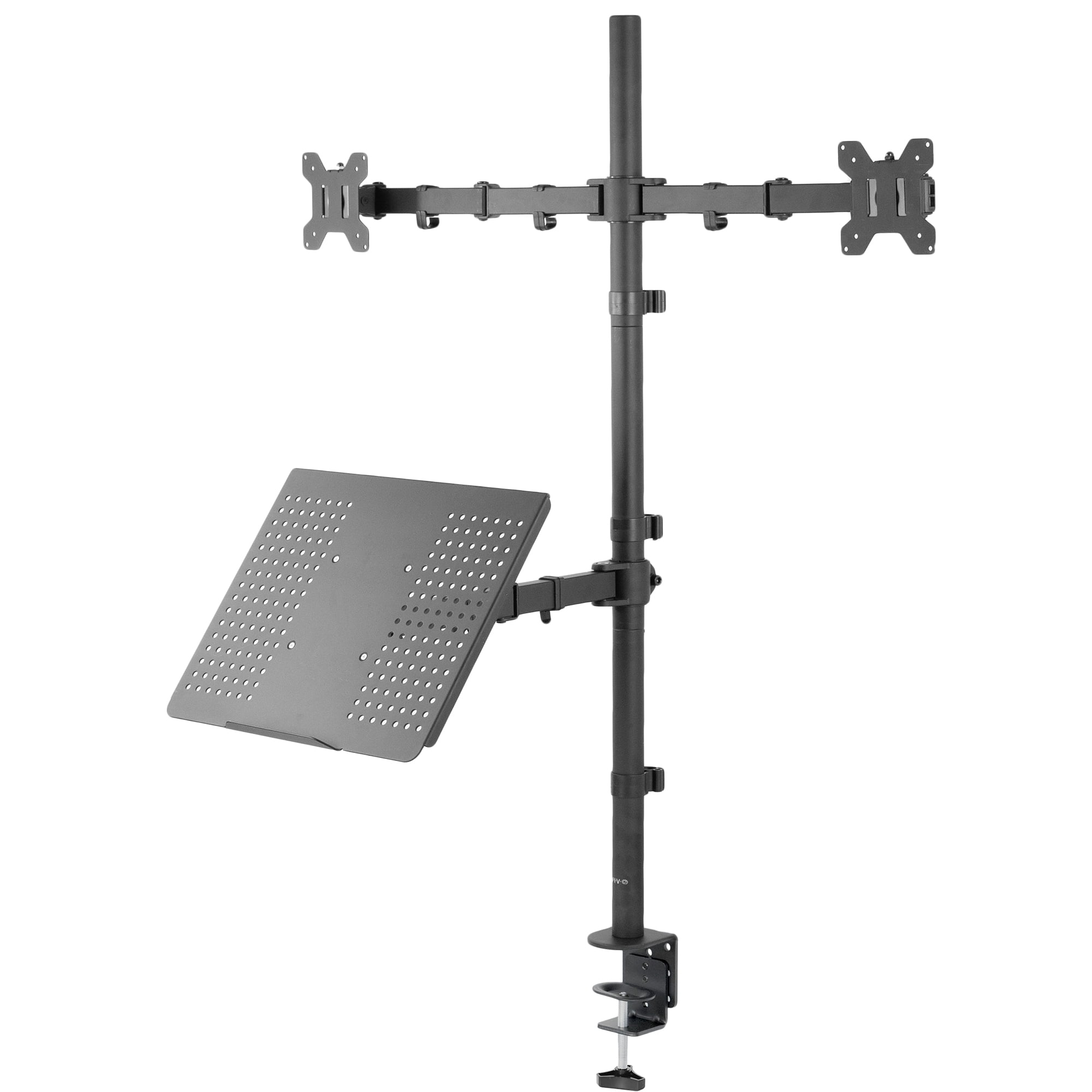 VIVO Dual 13" to 27" Monitor Mount with Laptop Holder, Tall Adjustable ...