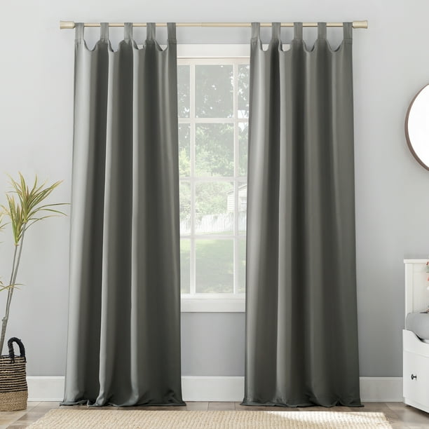 Sun Zero Brant Tab Top Energy Saving Blackout Window Curtain Panel, 40 ...