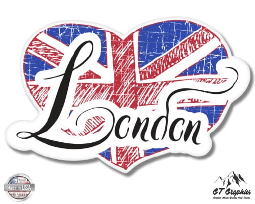 London UK Flag - 5" Vinyl Sticker - For Car Laptop I-Pad - Waterproof ...