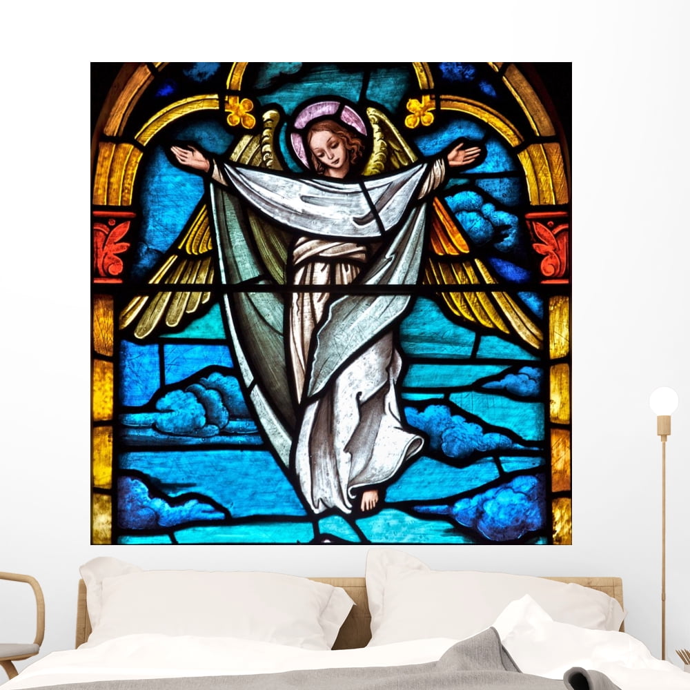 Stained Glass Angel Wall Mural by Wallmonkeys Peel and Stick Graphic ...