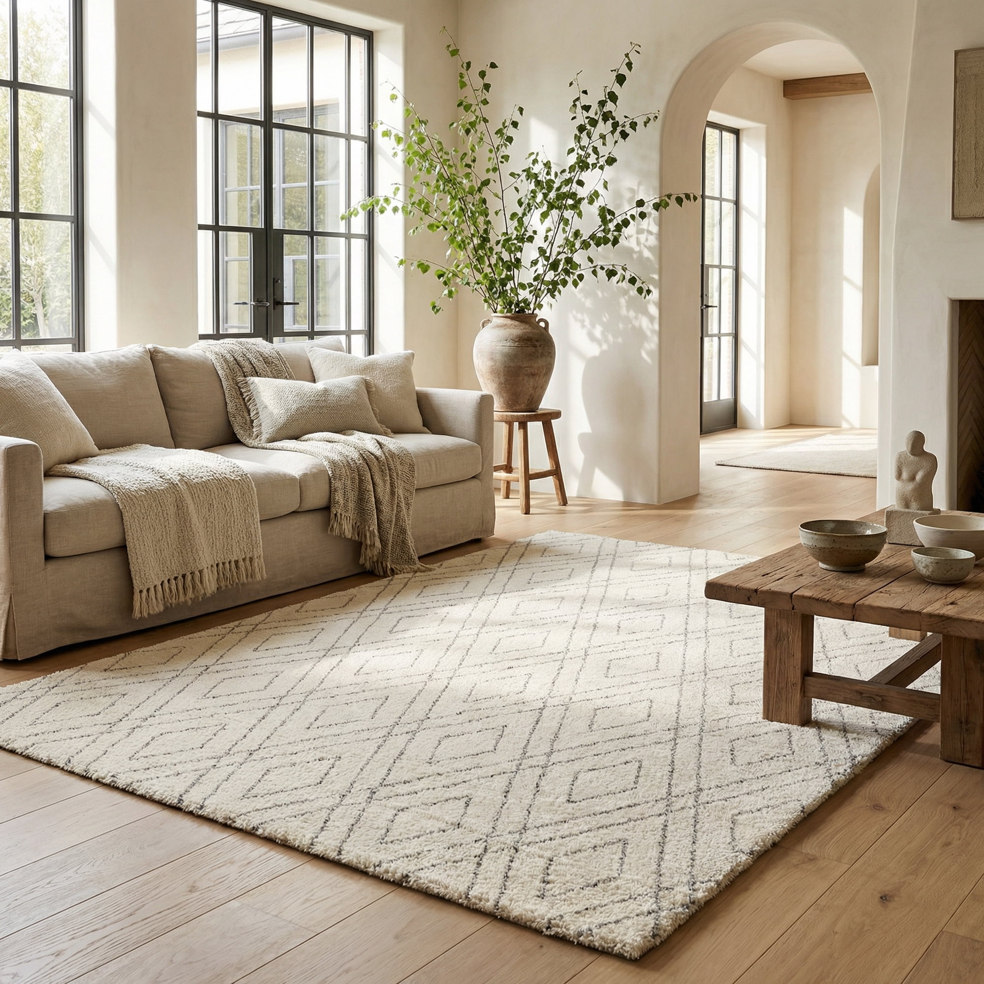 Click here for Rug Branch Casa Abstract Indoor Area Rug  Beige Gr... prices