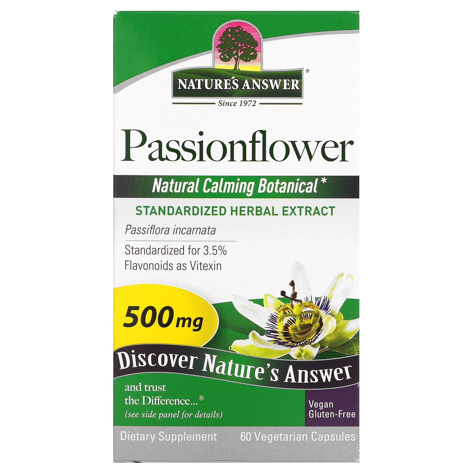 Nature's Answer Passionflower Extract - 60 Vegetarian Capsules ...