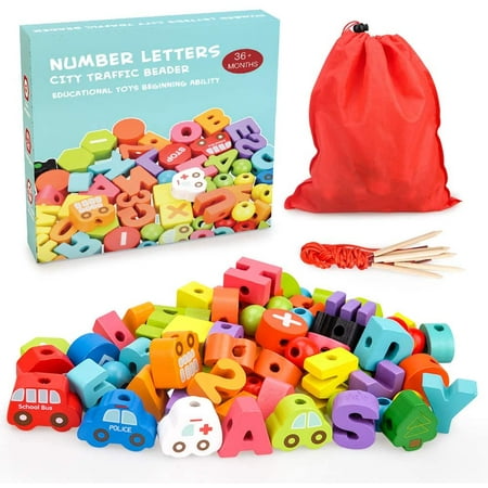 Montessori Educational Threading Toys for 1-5 Year Old Kids Wooden ...