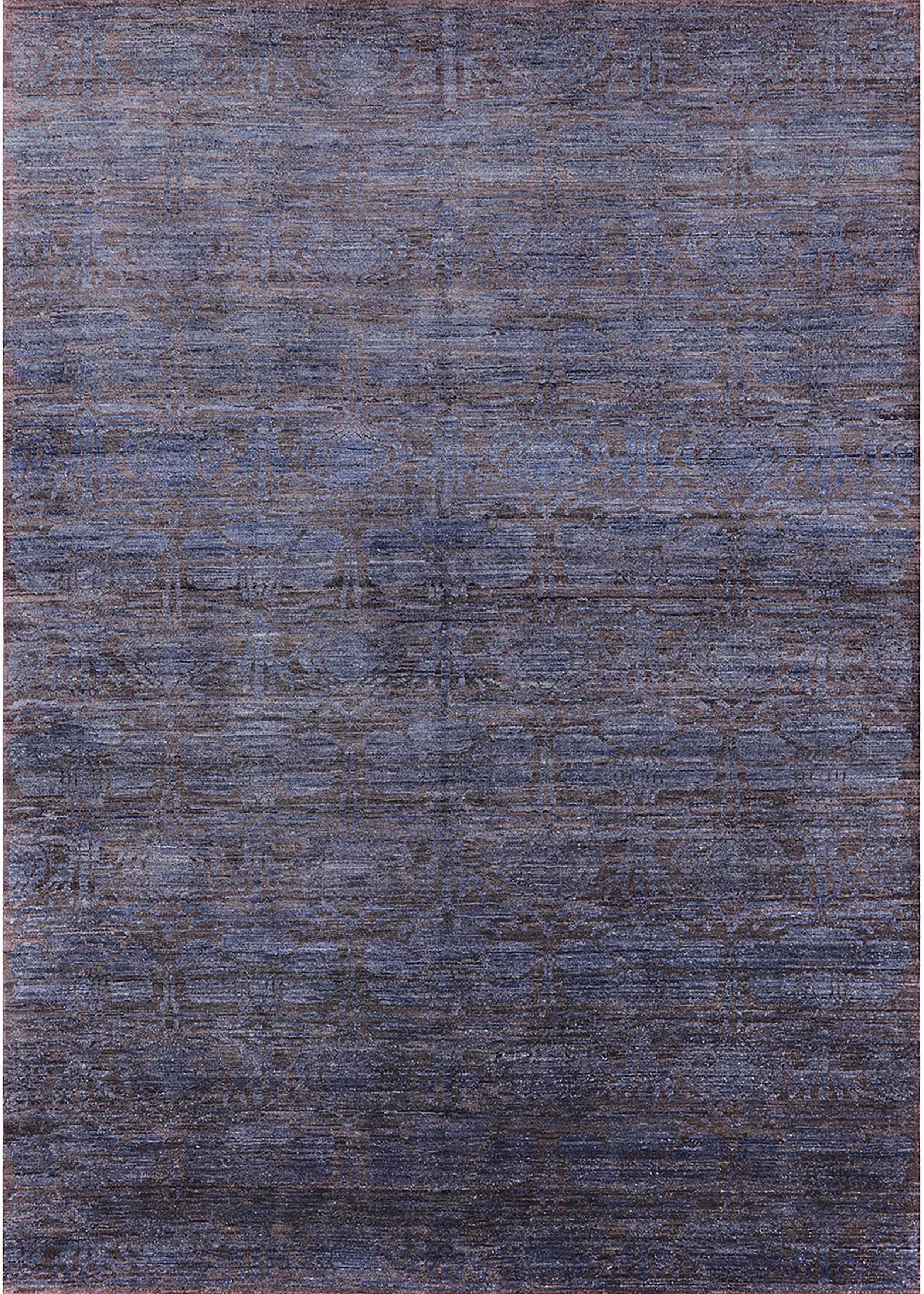 Ahgly Company Indoor Rectangle Mid-Century Modern Plum Purple Oriental ...