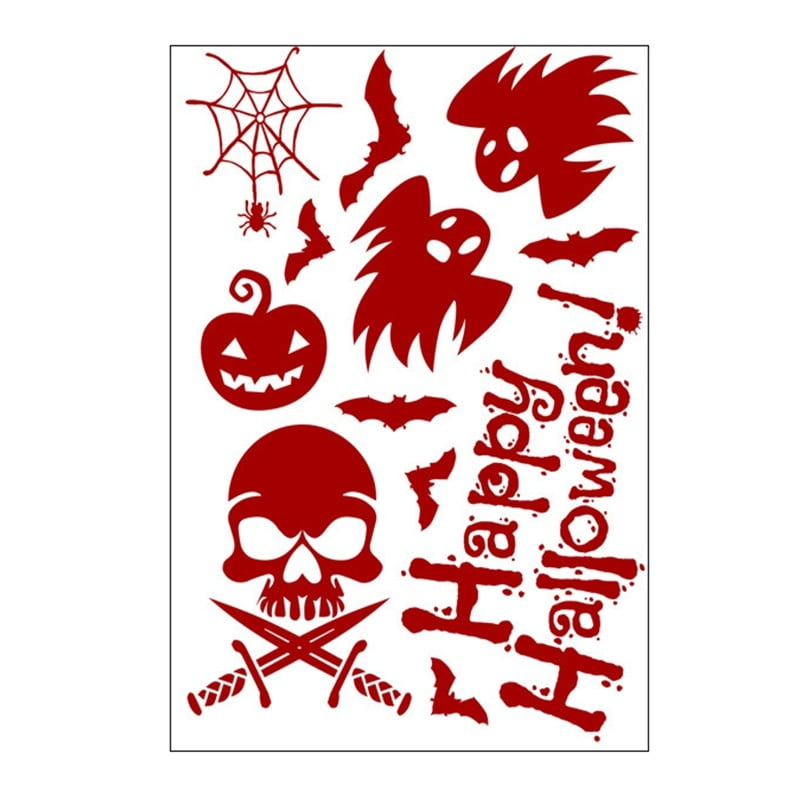 Halloween Bloody Sticker Horror Footprint Blood Handprint Blood ...