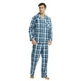 Vulcanodon Mens Pajama Set 100% Cotton, Long Sleeve Button Down PJ Set ...