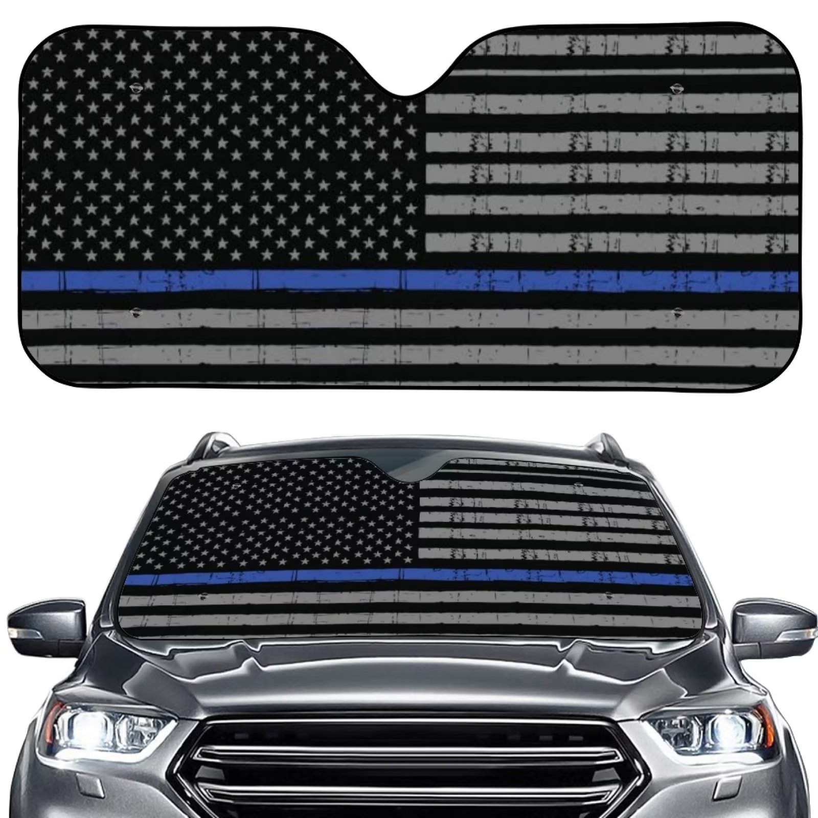 NETILGEN American Camo Flag Windshield Cover Sunshade Anti-Dirty UV ...