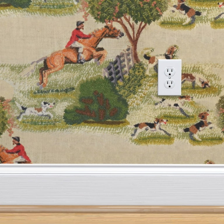 Vintage Fox Hunt Painting Landscape