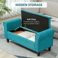 "HOMCOM Teal Bedroom 50"" Bed End Bench with Ottoman and Storage ...