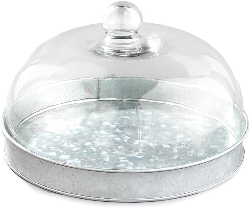 SkyMall Elegant Galvanized Metal and Glass Cake Dome Server - Walmart.com