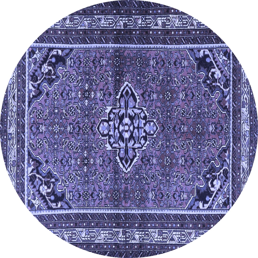 Ahgly Company Indoor Round Persian Blue Traditional Area Rugs, 8' Round ...