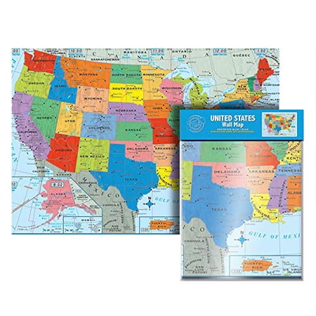 Ultimate Jumbo United States Wall Map | US Map Poster- USA 50 States 40 ...