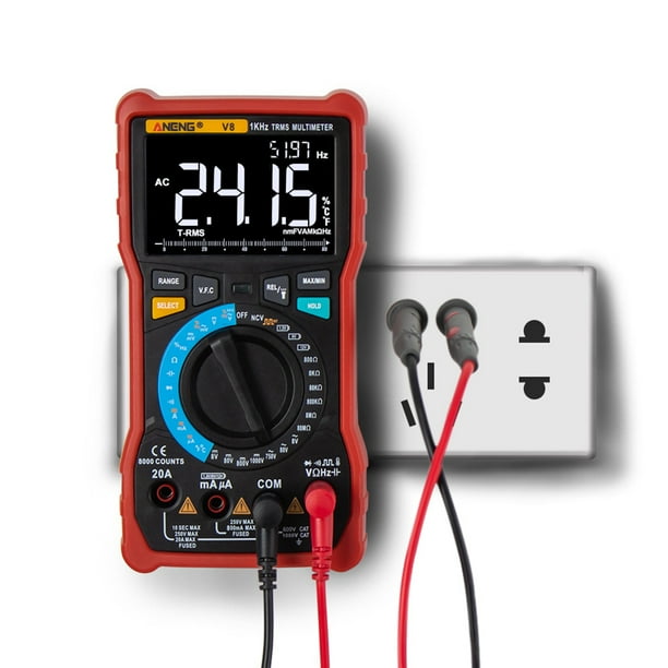 Multímetro digital 8000 recuentos de rango automático con voltaje ...