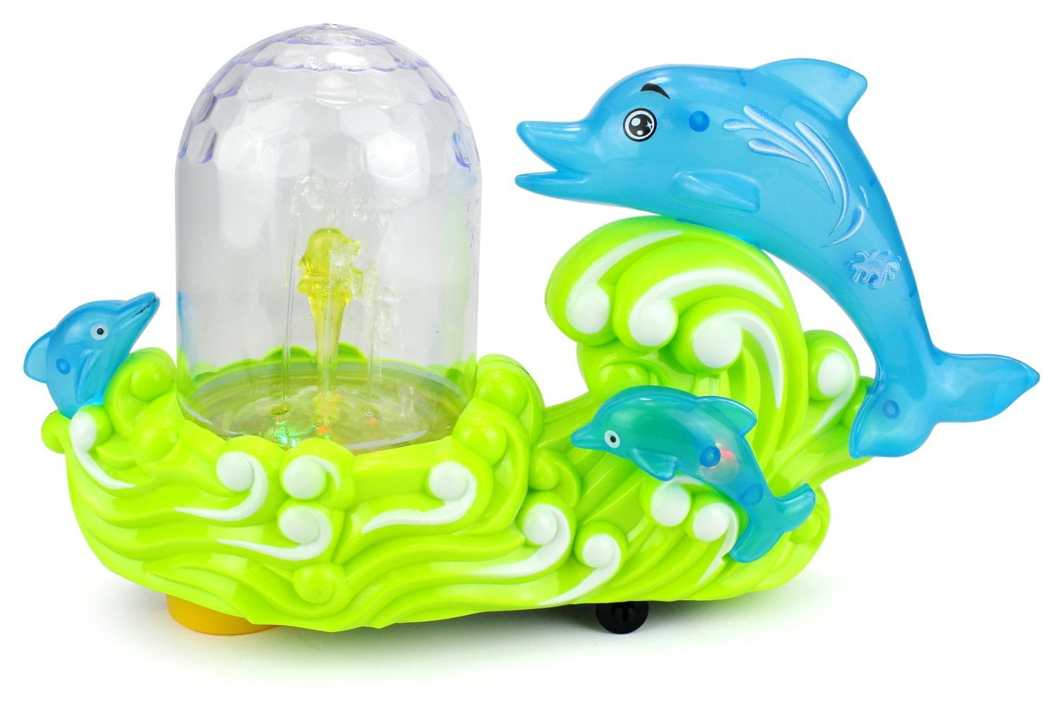 Fun Dolphin Fountain Battery Operated Kid's Bump and Go Toy Vehicle w ...