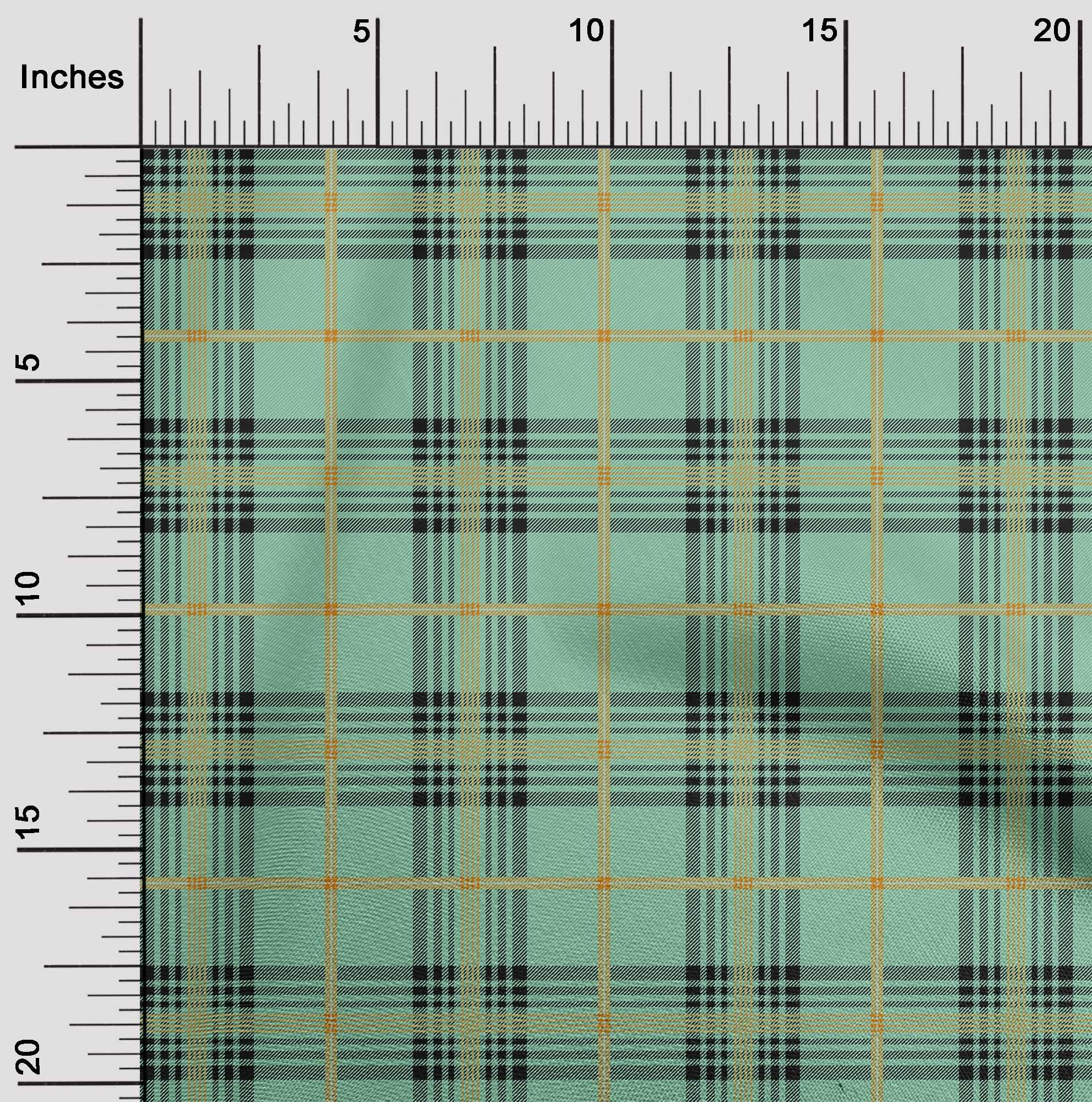 oneOone Cotton Silk Fabric Tartan Check Print Fabric By The Yard 42 ...