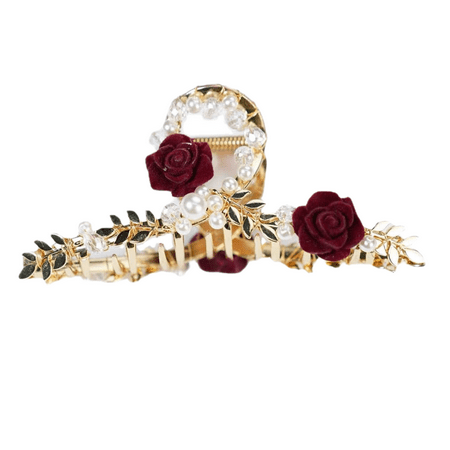 XYCCA Clip Claw Hanfu Accessories for Women Girl Handmade Flower Pearl Korean Rose Tassel Clamp ...