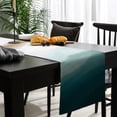 Blue Beach Gradient Table Runner 72 Inches Long - Boho Sea Waves Ombre ...