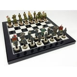 World War 2 US GERMANY Chess Set W/ 15" BLACK WHITE GLOSS BOARD WW2 ...