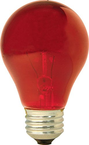 GE 49727 (4-Pack) 25-Watt Red Incandescent Party Light Bulb, A19 Shape ...