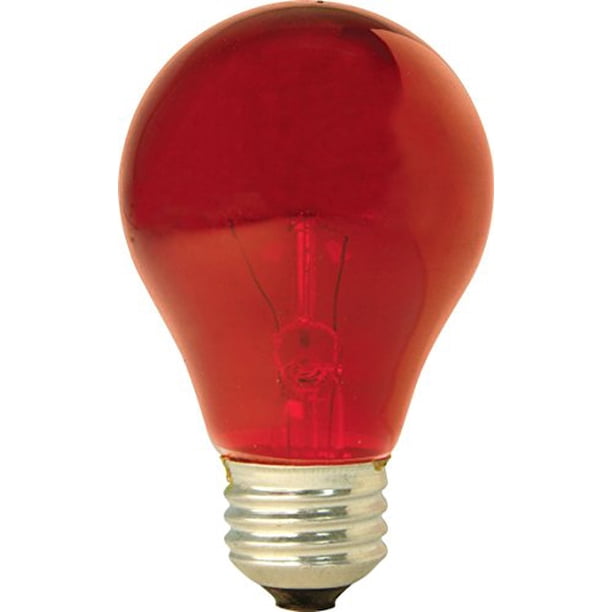 GE 49727 (4-Pack) 25-Watt Red Incandescent Party Light Bulb, A19 Shape ...