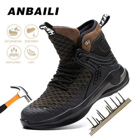 High-top Labor Insurance Shoes Anti-smashing And Anti-piercing Steel ...