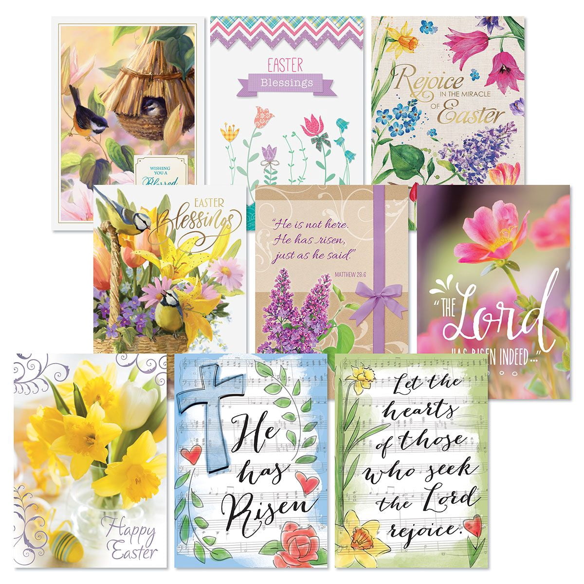 Faith Easter Greeting Cards - Set of 12, Scripture on 9 Cards, 5" x 7 ...