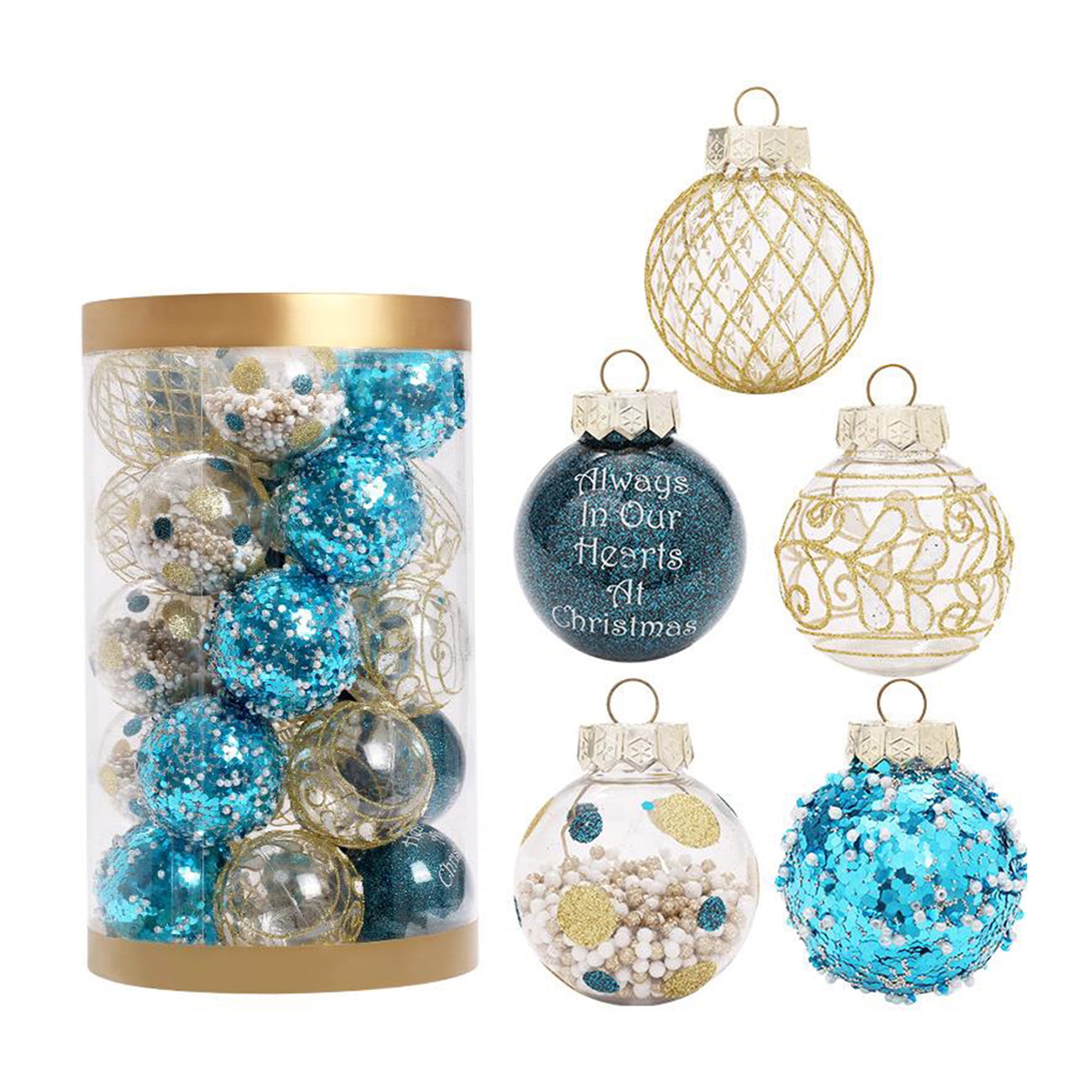 KelaJuan 25Pcs Christmas Tree Ornaments Set with Hanging Loop ...