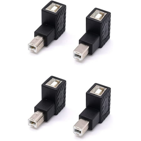 4 Pack 90 Degree USB B Left Angle and Right Angle Printer Adapter, USB ...