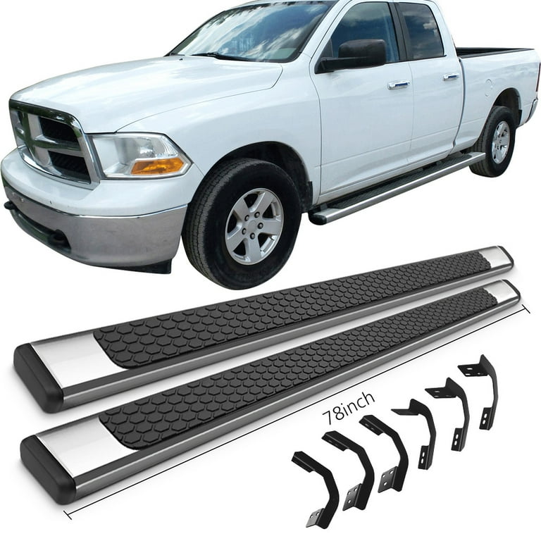 Ikon Motorsports Step Bars Running Boards for 09 23 Dodge Ram Quad Cab Trucks with SS Pair Walmart