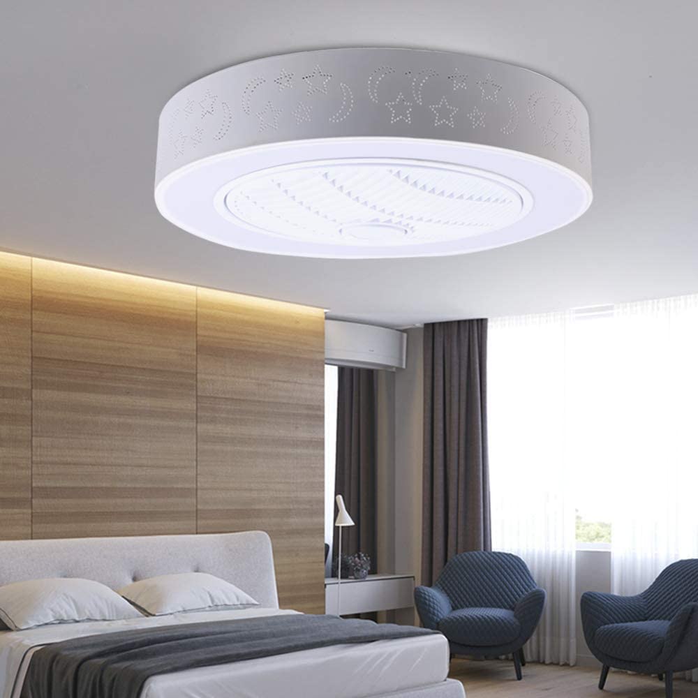 Buy TFCFL Modern LED Ceiling Fan Light Star Moon Lamp Dimmable 3 Speed ...