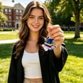 Acrylic Graduation Keychain, Grad Cap & Gown Design Key Ring, 2026 ...