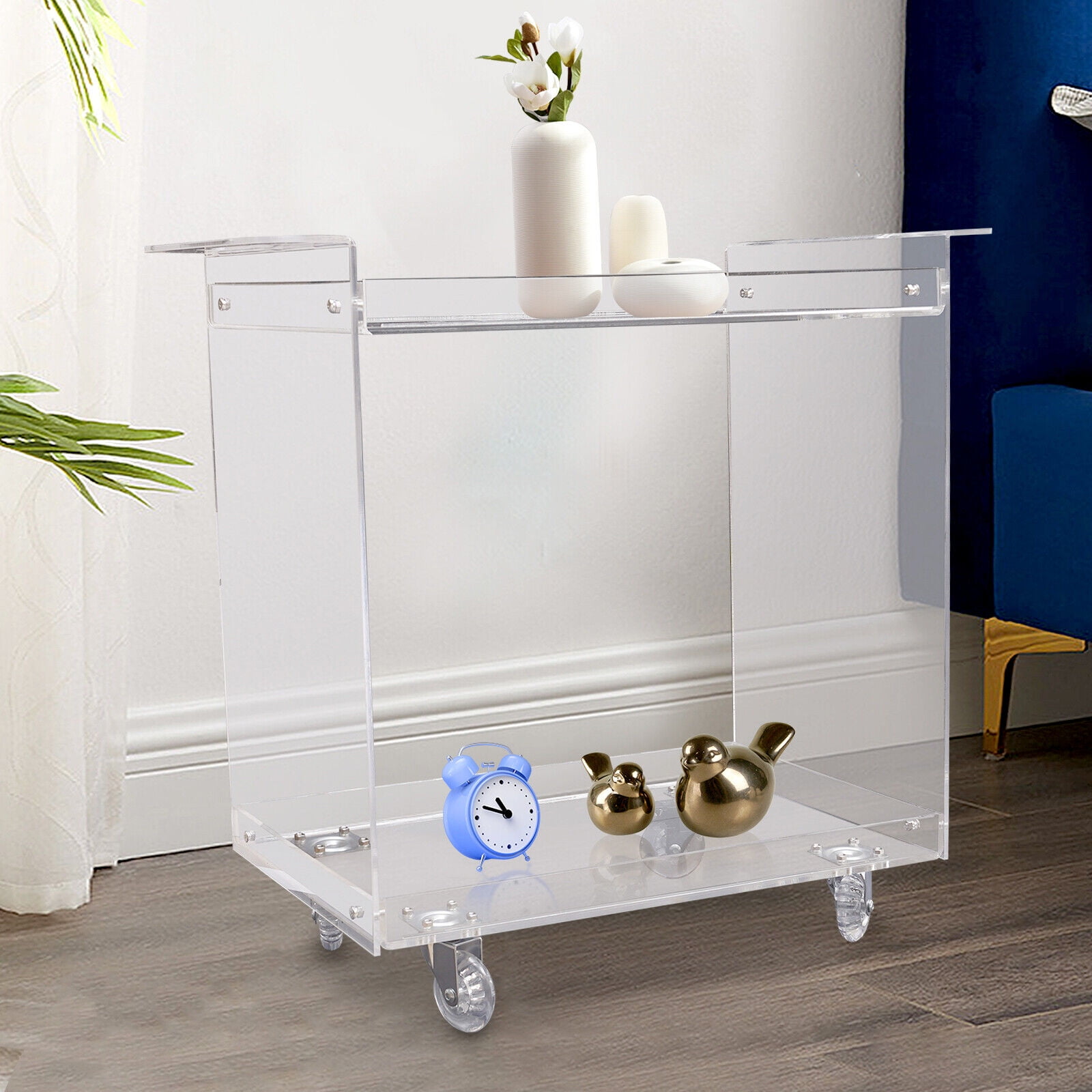 Miumaeov Modern Acrylic Kitchen Serving Cart Liquor Wine bar Trolley ...